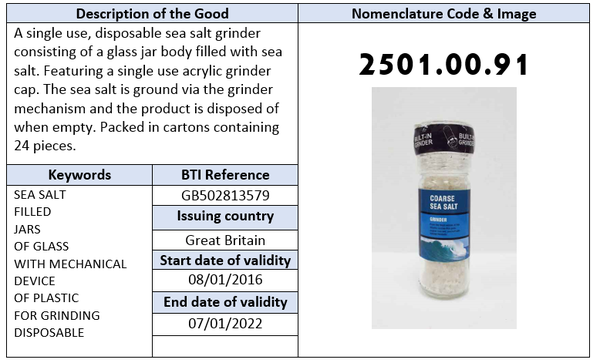HTS Codes from European Union Binding Tariff Information BTI